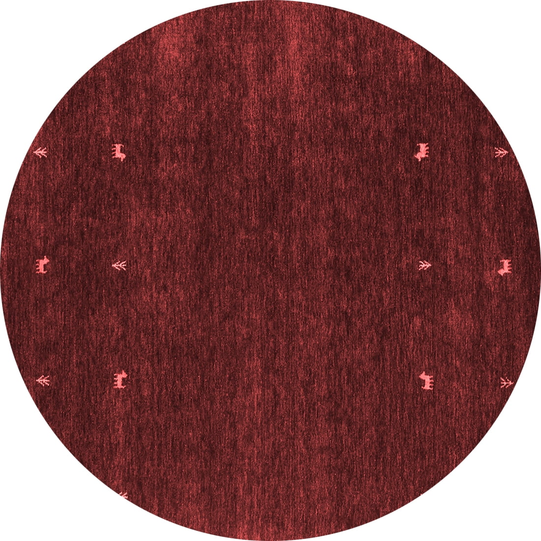 Ahgly Company Indoor Round Abstract Red Contemporary Area Rugs, 8 ...