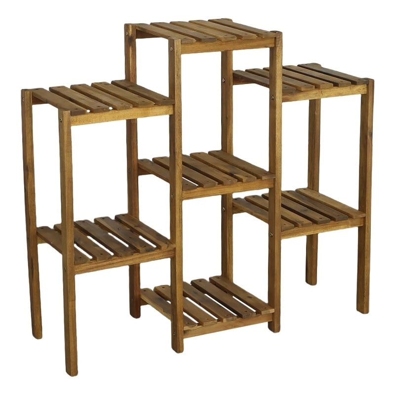 Progressive Furniture Groott Acacia Wood Multi-Tiered Planter in ...