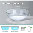 6.3 Qt Large Clear Glass Mixing Bowl, 12.3" Durable Salad Bowl for ...