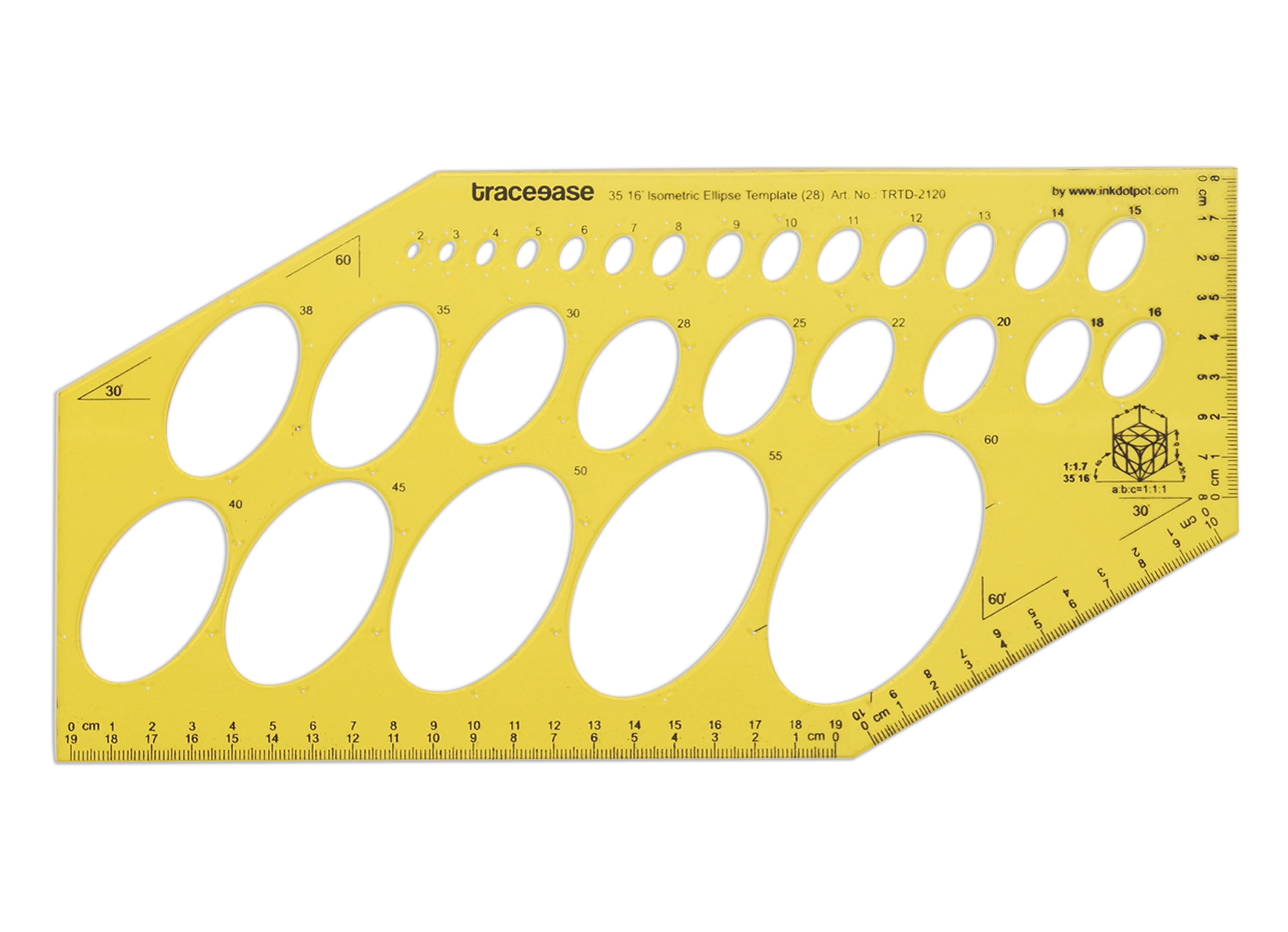 Traceease Geometric Drafting Isometric Ellipse Template Drawing Stencil ...
