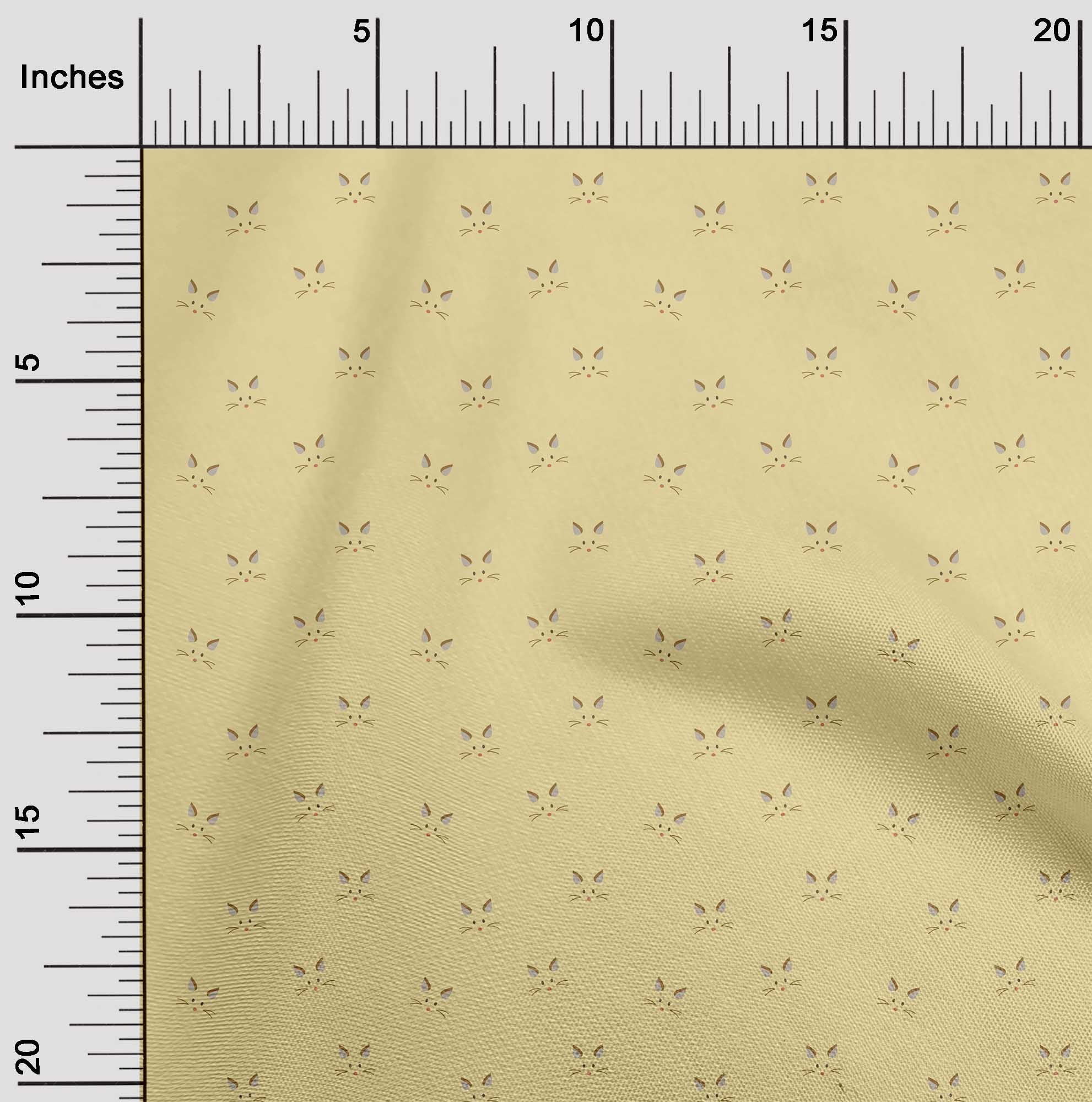 oneOone Cotton Silk Fabric Cat Face Animal Print Fabric BTY 42 Inch ...