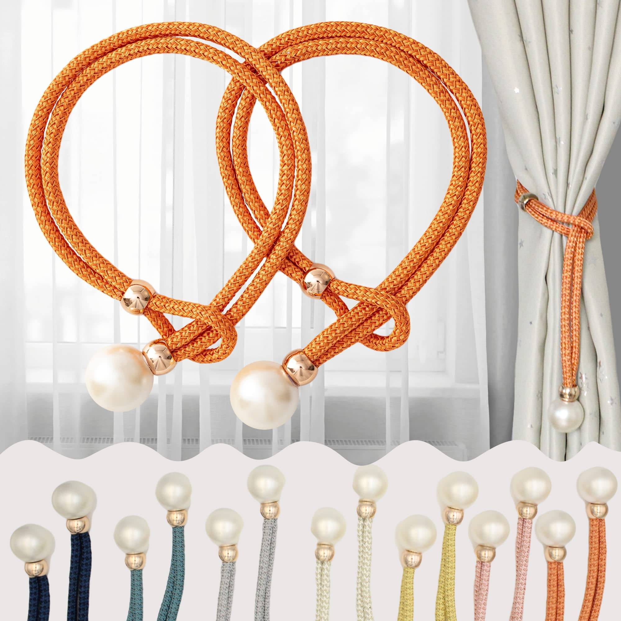 iMucci 4 Pack Curtain Tiebacks with Pearl Decoration, Convenient Drape ...