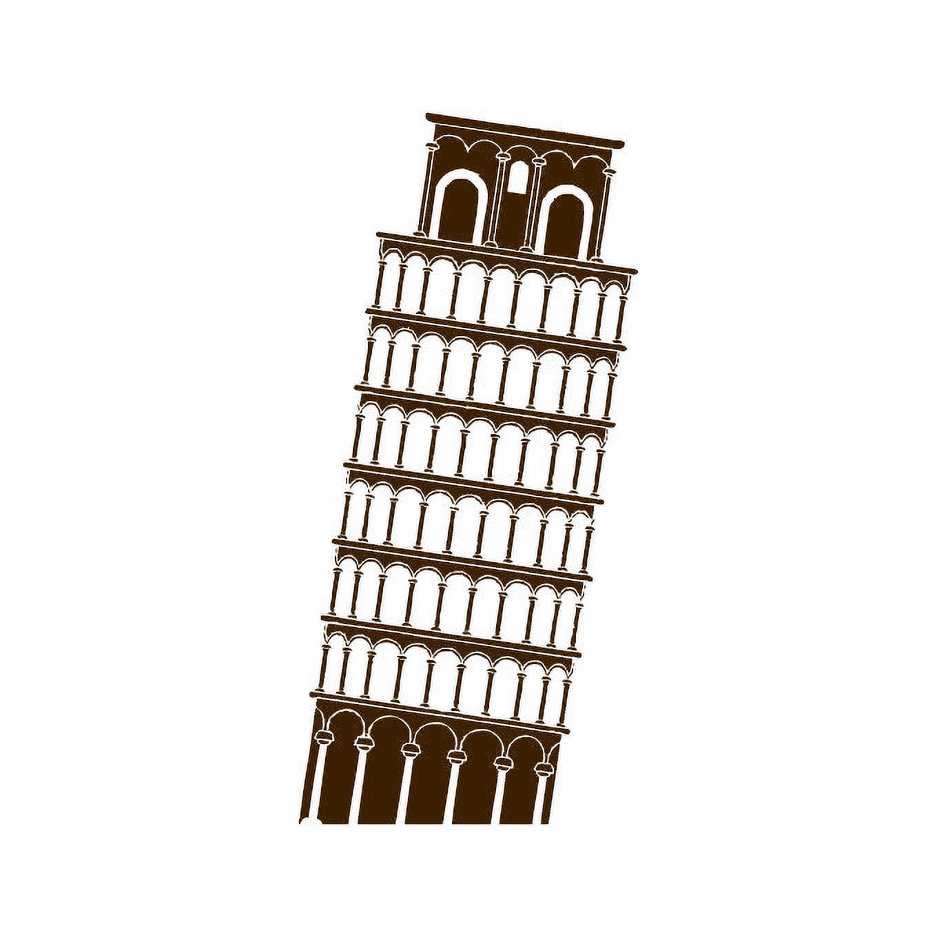 Leaning Tower of Pisa Vinyl Graphic - Large - Brown - Walmart.com