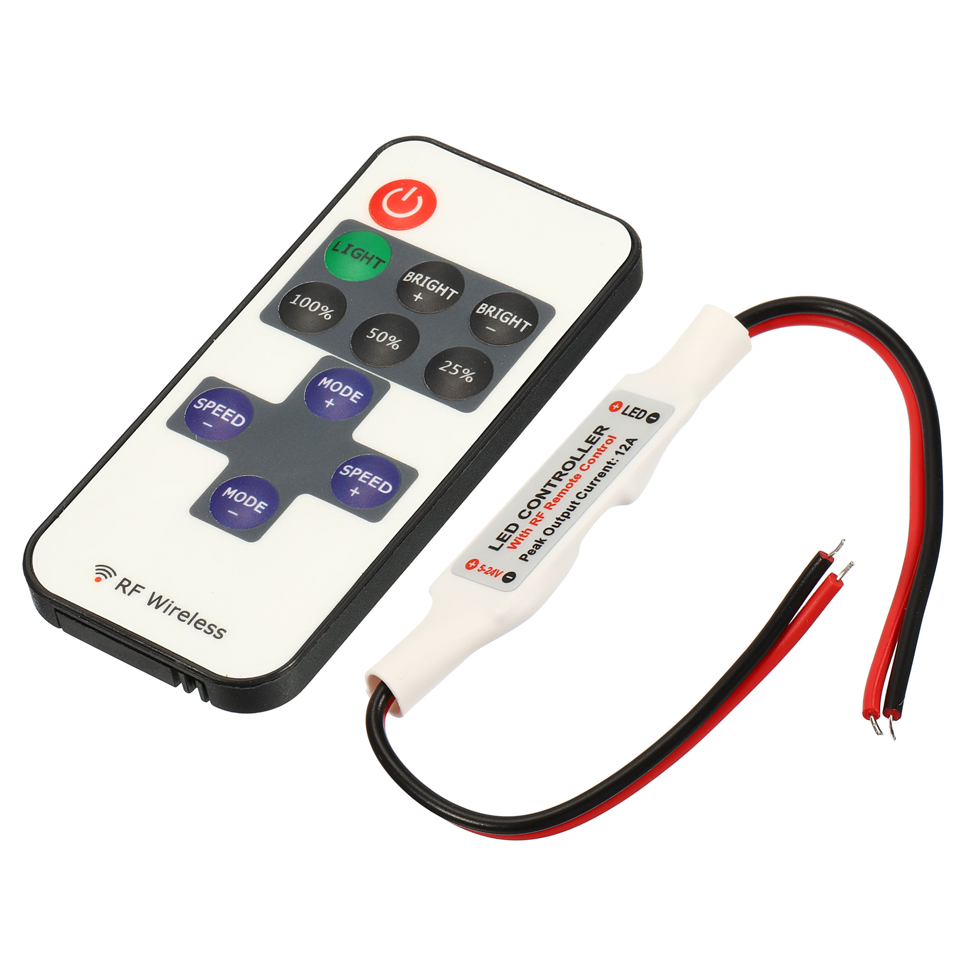 Uxcell 5V to 24V RF Wireless Remote Control Lamp Switch Single Color ...