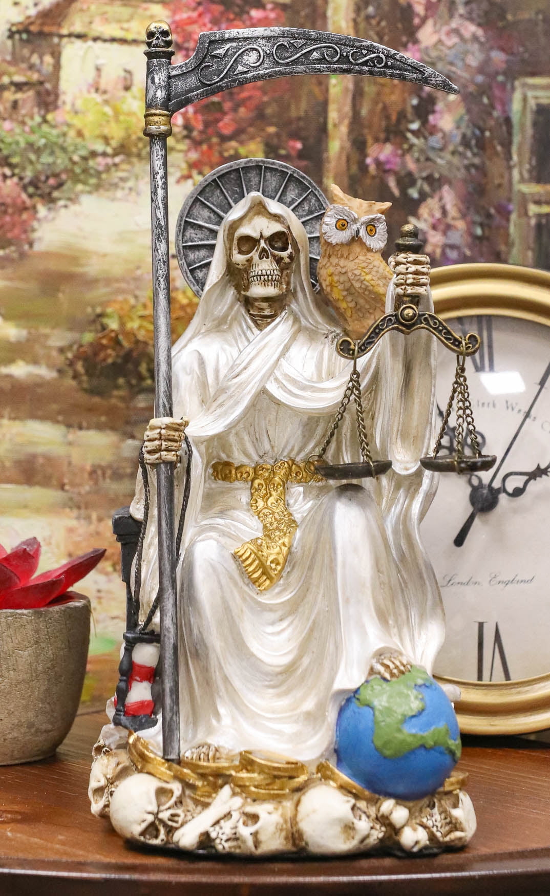 Ebros White Robe Holy Death Santa Muerte Day of The Dead Protection ...