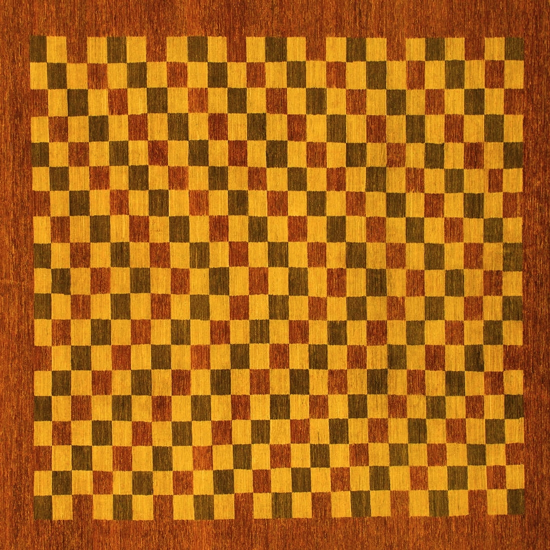 Ahgly Company Indoor Square Checkered Yellow Modern Area Rugs, 5 ...