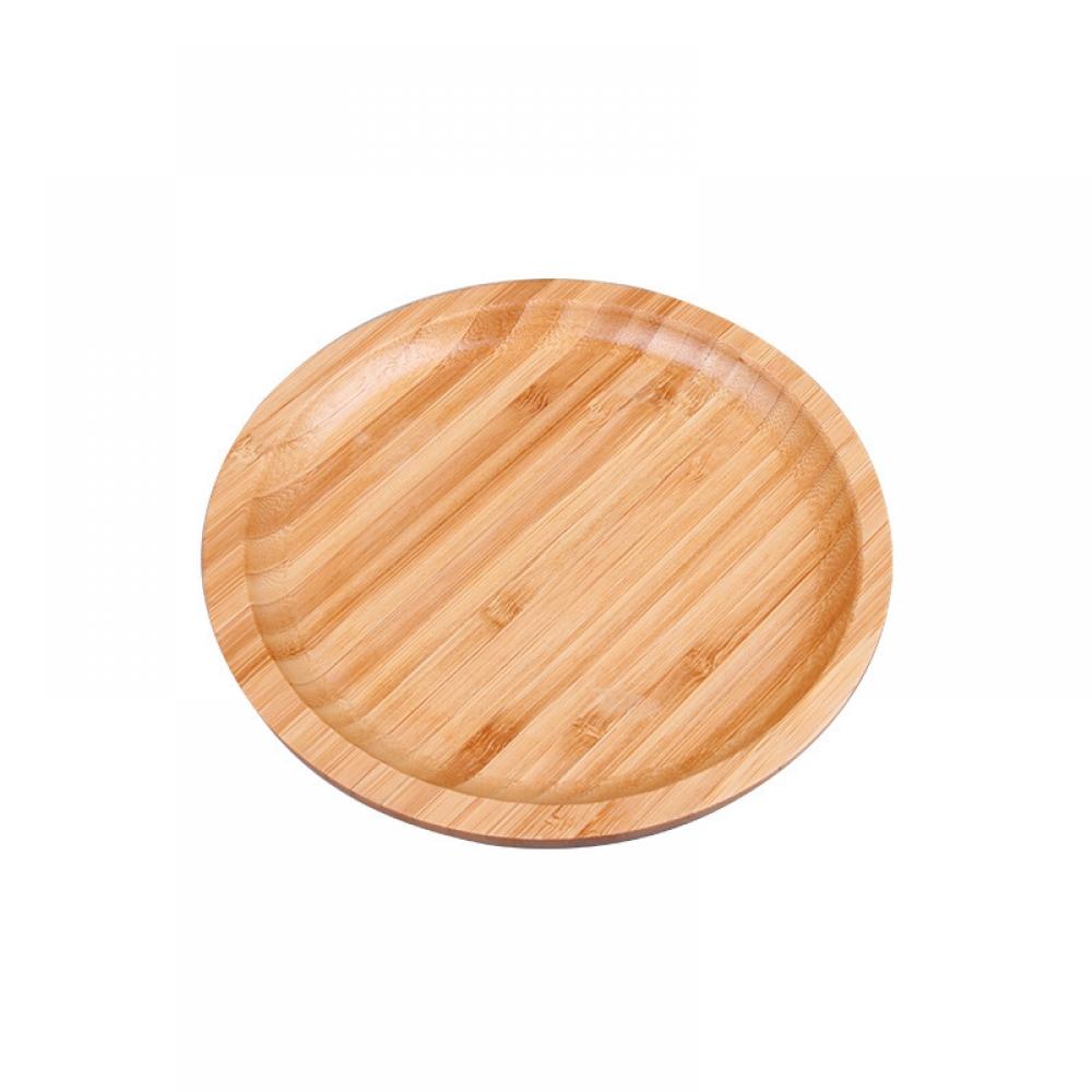 Bamboo Serving Platter, Round Wood Tray, Wooden Serving Tray, Fruit ...