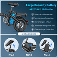 Folding Electric Bike for Adults, 14" Foldable E-Bike with 500W Motor ...