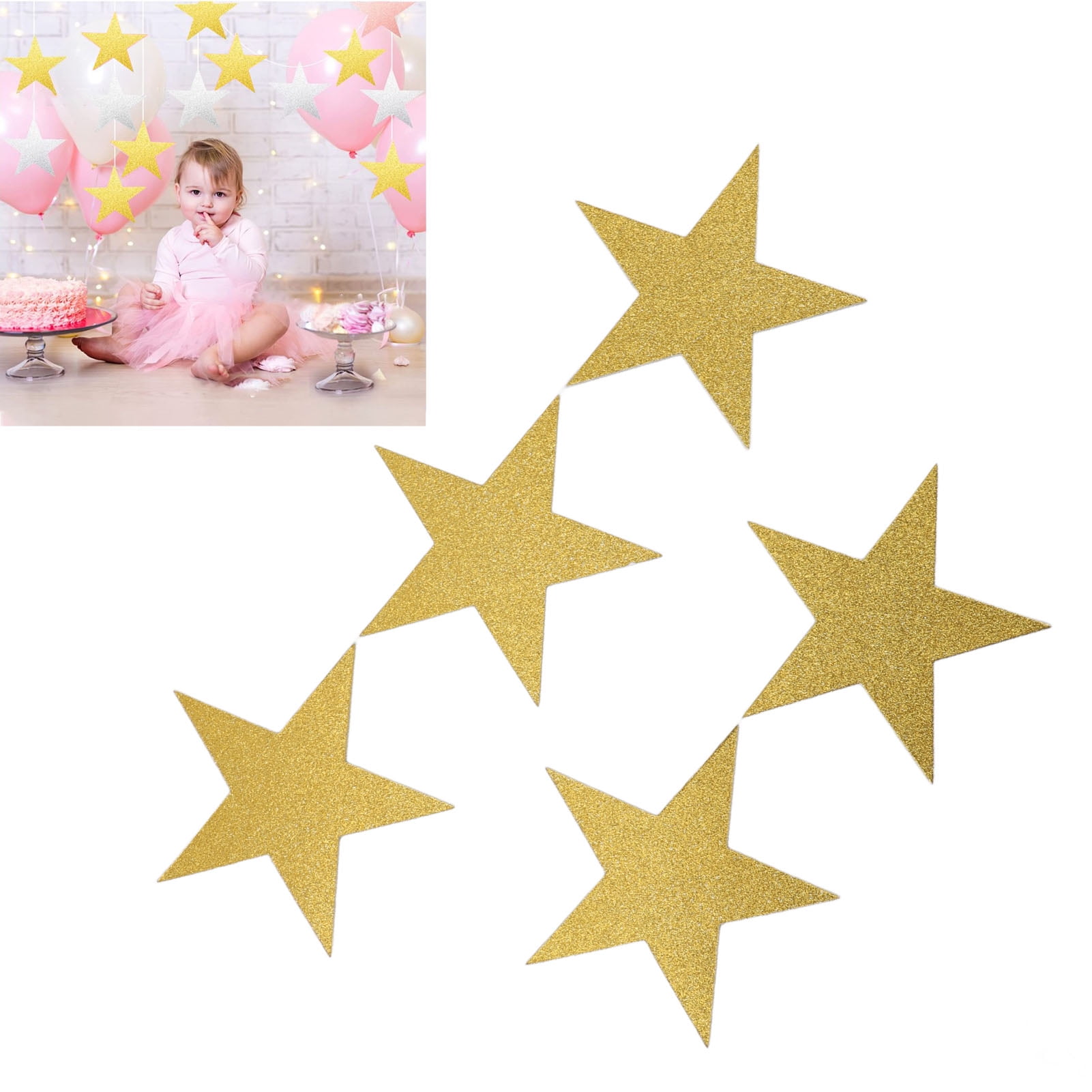 Click here for Ylshrf Gold Stars Cutouts  50pcs Glitter Star Pape... prices