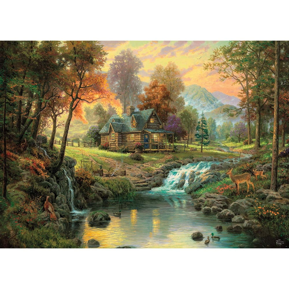 Ceaco - Thomas Kinkade - Mountain Retreat - 1000 Piece Jigsaw Puzzle ...