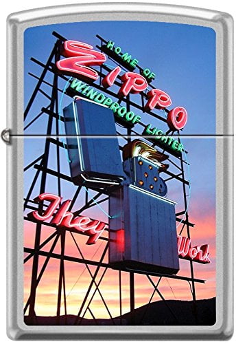 Zippo Zippo NEON SIGN SATIN CHROME Lighter - Walmart.com - Walmart.com