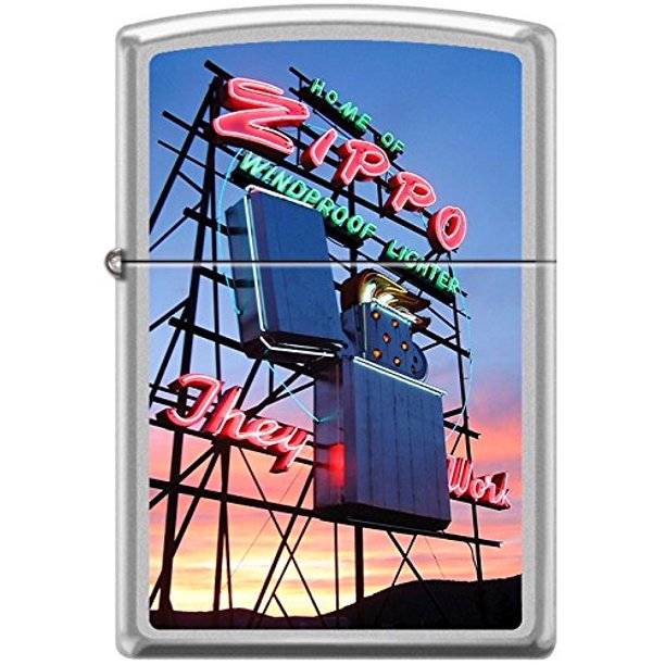 Zippo Zippo NEON SIGN SATIN CHROME Lighter - Walmart.com - Walmart.com