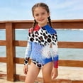 JIAYUE Girls Patriotic One-Piece Swimwear Fashion Leopard Pattern ...