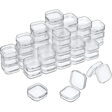 48 Packs Clear Small Plastic Containers Transparent Storage Box With ...