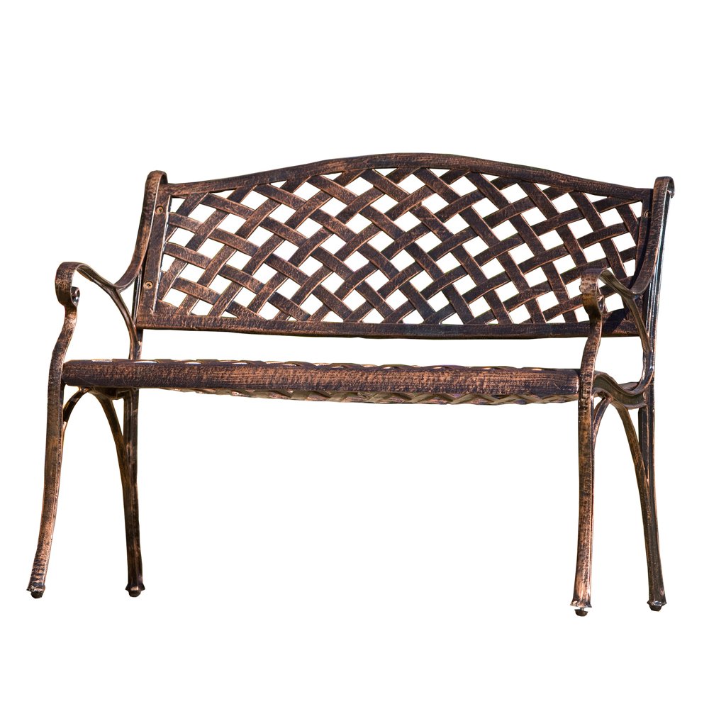 La Paz Antique Copper Cast Aluminum Bench - Walmart.com - Walmart.com