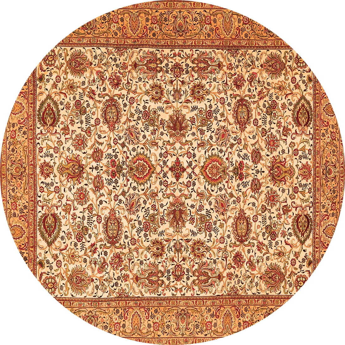 Ahgly Company Indoor Round Persian Orange Traditional Area Rugs, 7 ...