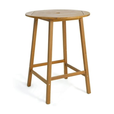 Afuera Living Modern Wood and Concrete Bar Table in Slate Gray ...