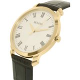 Bulova Men's Gold Finish Watch with Leather Strap 97A123 - Walmart.com