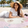 1Pc, cute cat style oversized soft beach towel, cartoon cat print ...