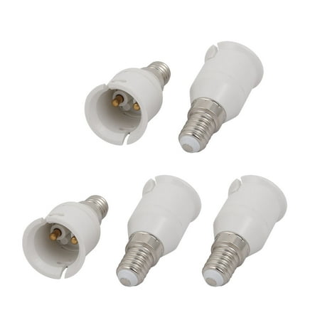Unique Bargains 5pcs E14 to B22 Extender Adapter Converter Lamp Bulb ...