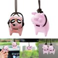 Auto Rearview Pendant Cute Swing with Sunglasses Plastic Cool Piggy for ...
