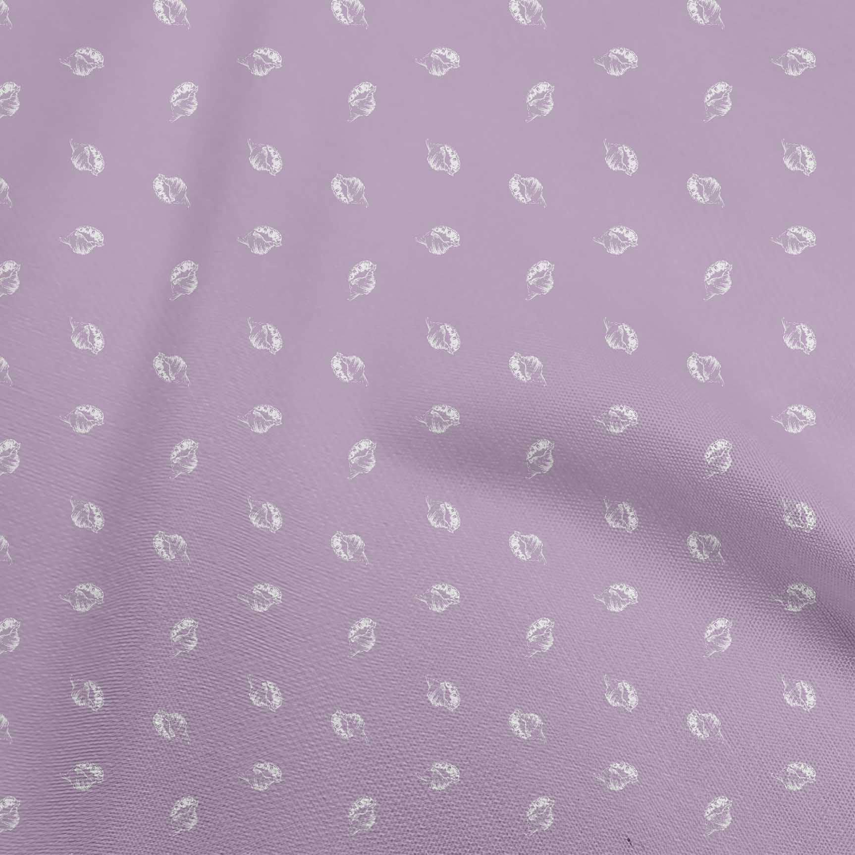 oneOone Velvet Pastel Purple Fabric Sea Shells Dress Material Fabric ...