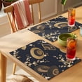 Golden Paper Fan Placemats Set of 4, Cherry Blossom Japanese Style ...