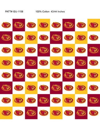 Iowa State Cotton Fabric with Collegiate Check Pattern-Sold by the Yard ...