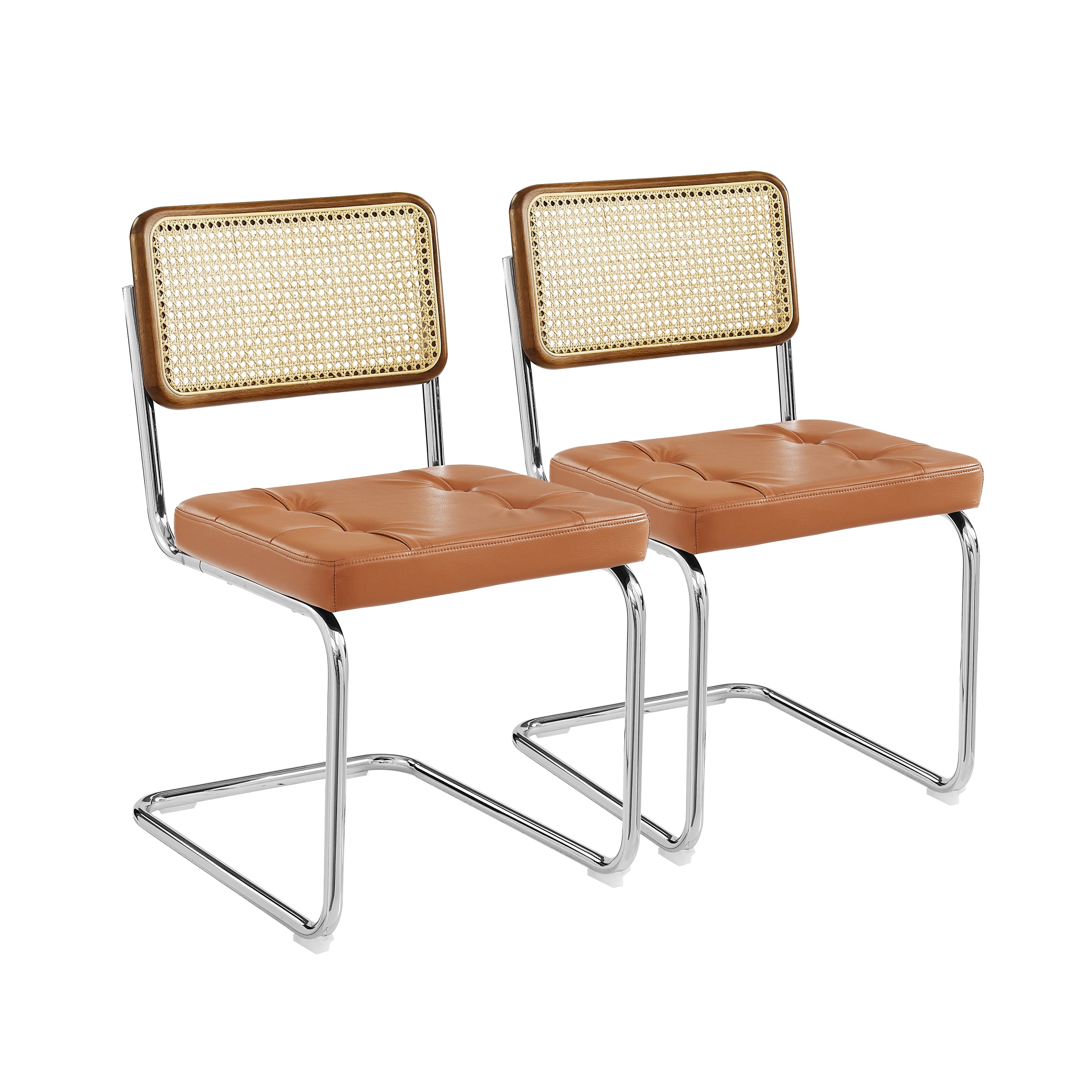 Art Leon Dining Chairs Set of 2, Rattan Cane Back Side Chairs, Kitchen ...