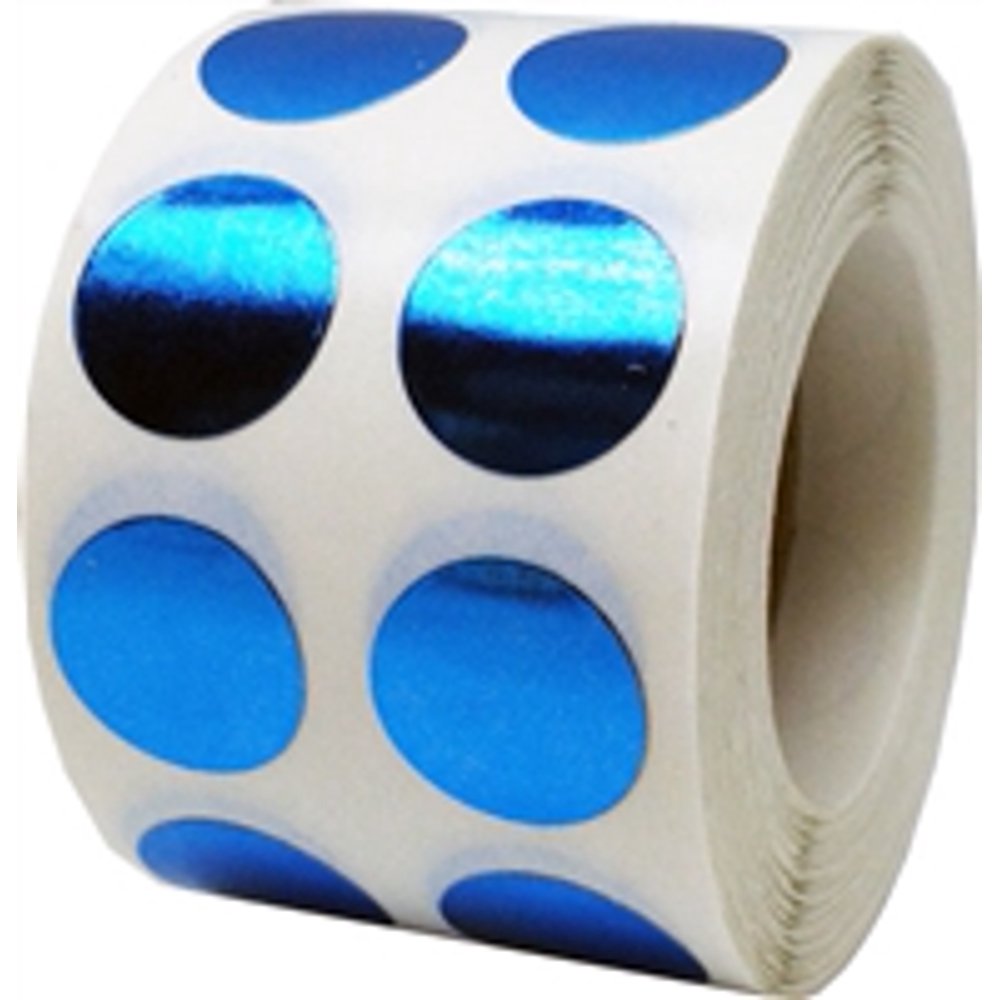 Metallic Blue Circle Dot Stickers | 0.5" Inch Round | 1,000 Pack ...