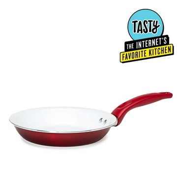 Tasty Clean Ceramic 10" Non-Stick Aluminum Fry Pan, Red - Walmart.com