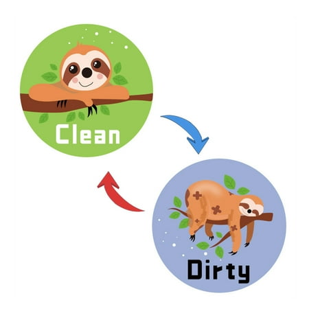 Double-sided magnetic dishwasher reminder label sticker, washing ...