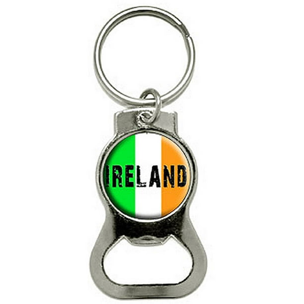 Ireland Irish Flag Bottle Cap Opener Keychain Key Ring - Walmart.com