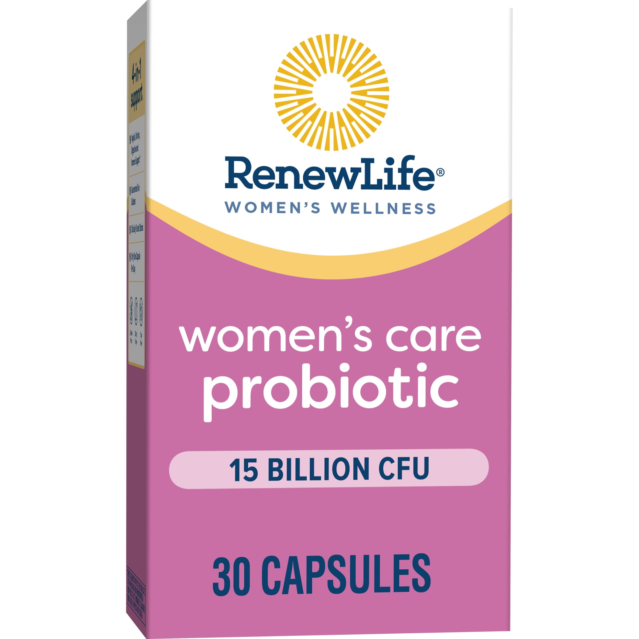 Renew Life Womens Care Go-Pack Probiotic, 15 Billion CFU, 30 Capsules ...