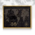 Black Gold Map by Carol Robinson - Restickable Framed Giclée Print ...