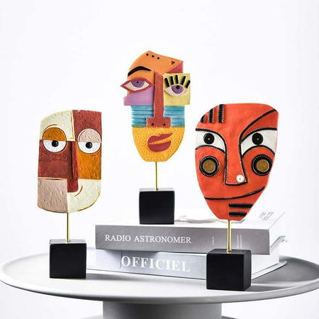 Creative Human Face Head Statue Abstract Human Face Sculpture For Home ...