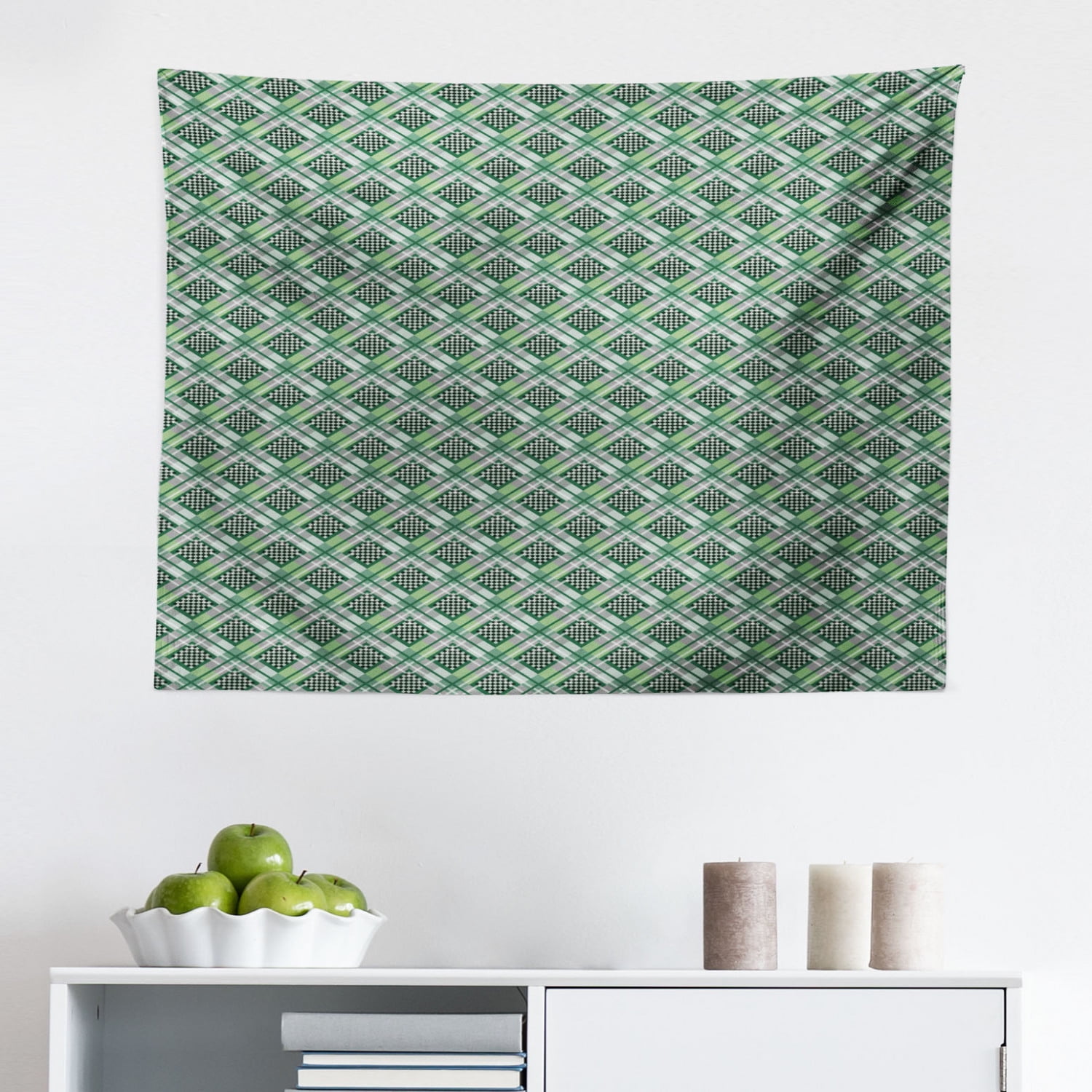 Geometric Tapestry, Modern Grid with Rectangular Shapes Contemporary ...
