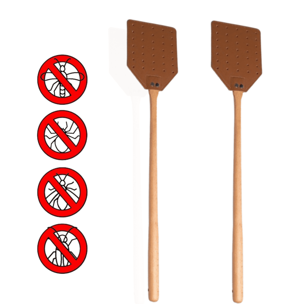2 Pack Leather Fly Swatters Indoor/Outdoor – Heavy Duty Fly Swatter ...