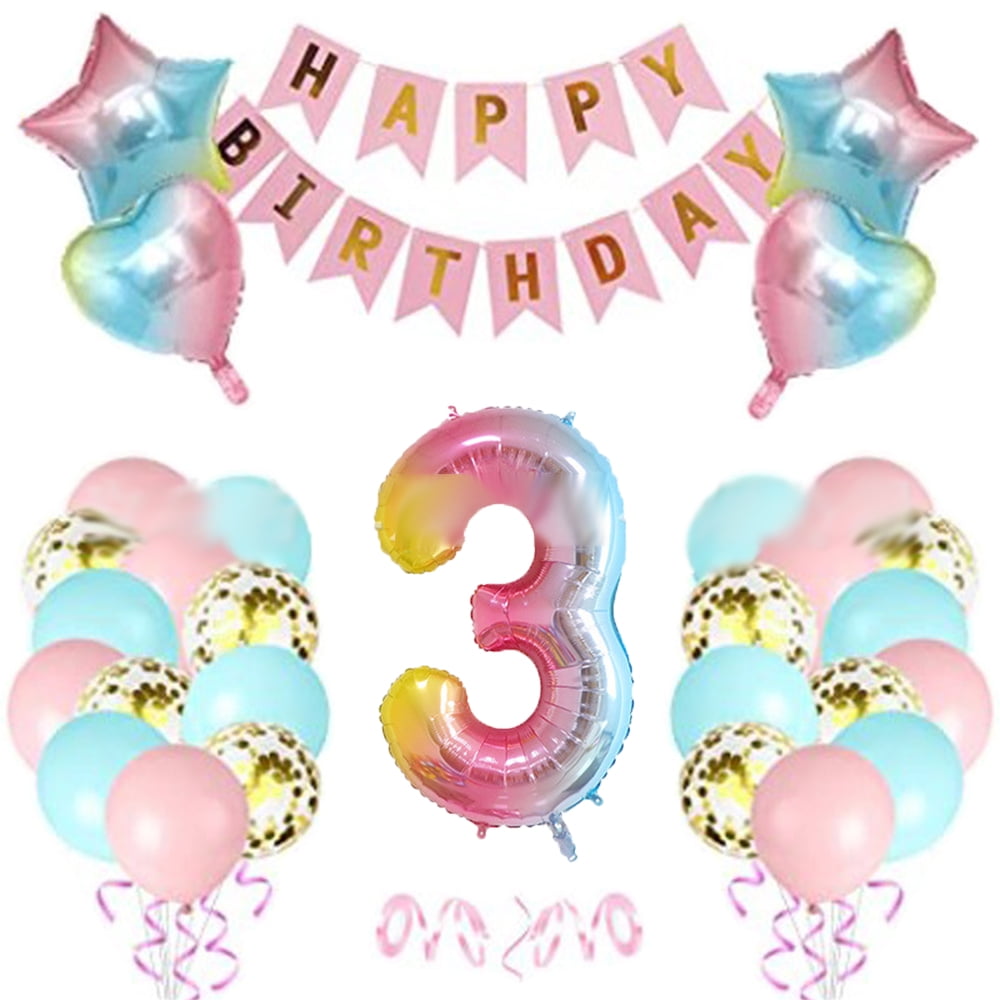 Arco de color degradado Globos de cumpleaños Decoraciones Globos rosas ...