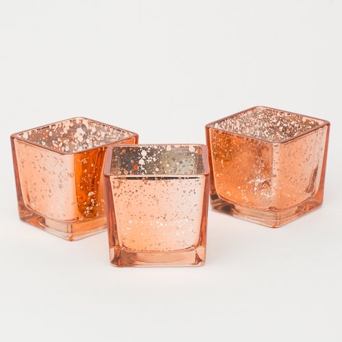 Richland Rose Gold Mercury Square Votive Holder Set Of 72
