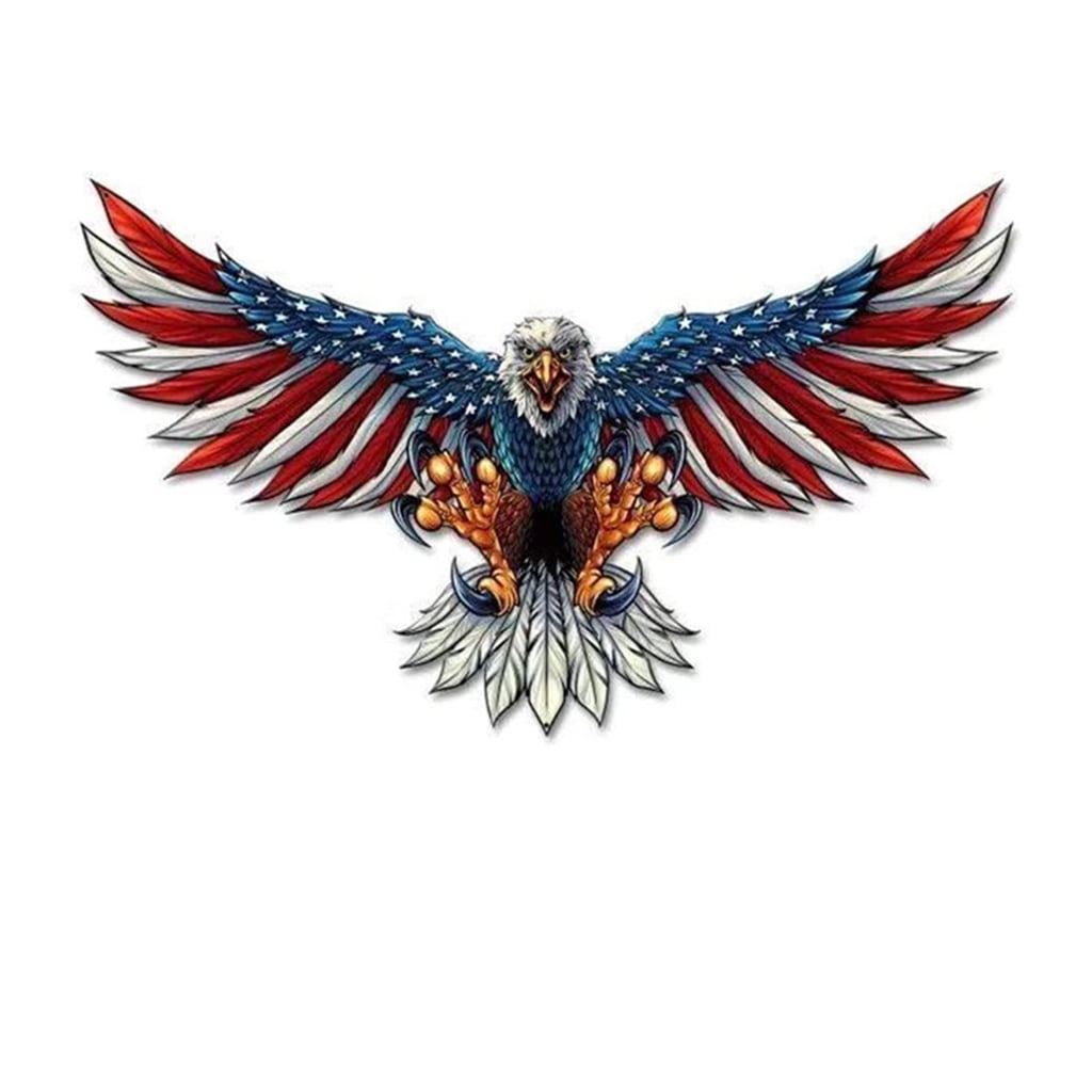 Bald Eagle Flag Car Sticker and Decal PVC - Walmart.com
