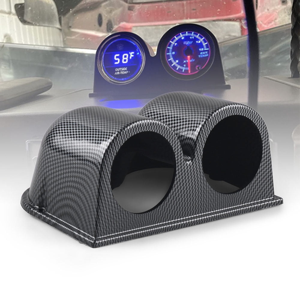 Dyno Racing 2" 52mm Carbon Fiber Double Dual Auto Car Gauge Meter Pod ...