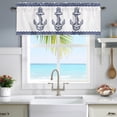 Kitchen Cafe Valance Curtain for Small Windows,Coastal Nautical Anchor ...