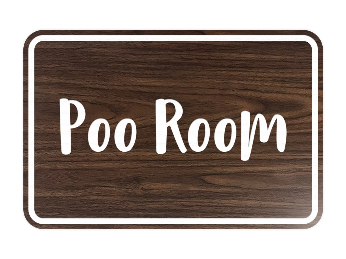 Classic Framed Poo Room Sign (Walnut) - Large - Walmart.com
