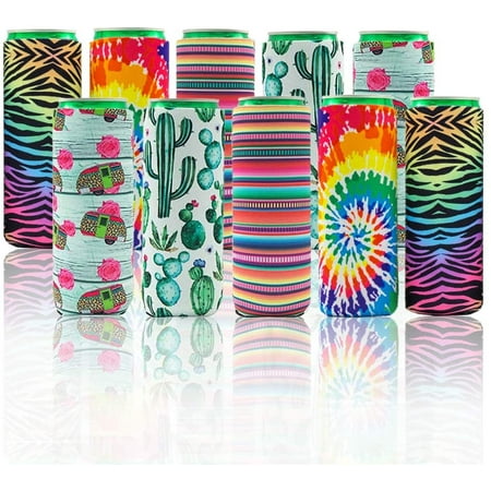 Slim Beer Can Coolers Sleeves, Premium Neoprene Insulated Can Sleeves ...