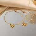 Bow Necklace Gold Jewelry Set Trendy Bowknot Ribbon Pearl Choker ...
