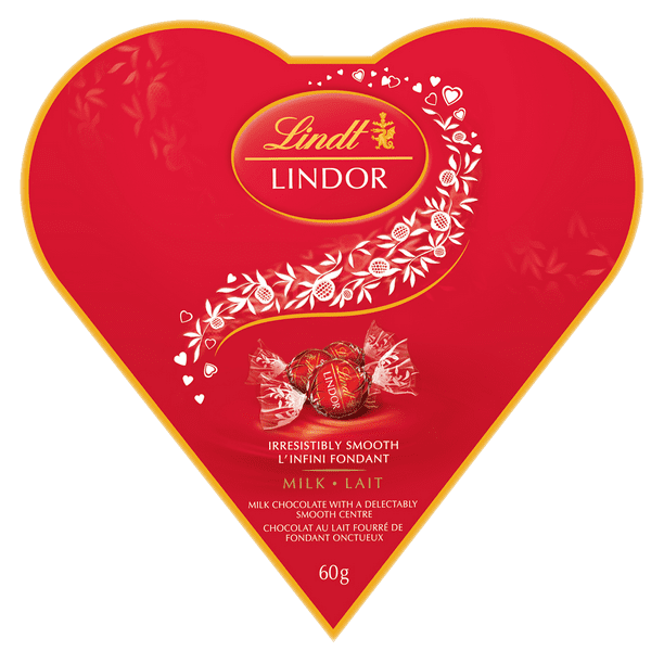 Lindt LINDOR Friendship Heart Milk Chocolate Truffles, 60-Gram Box, 60 ...