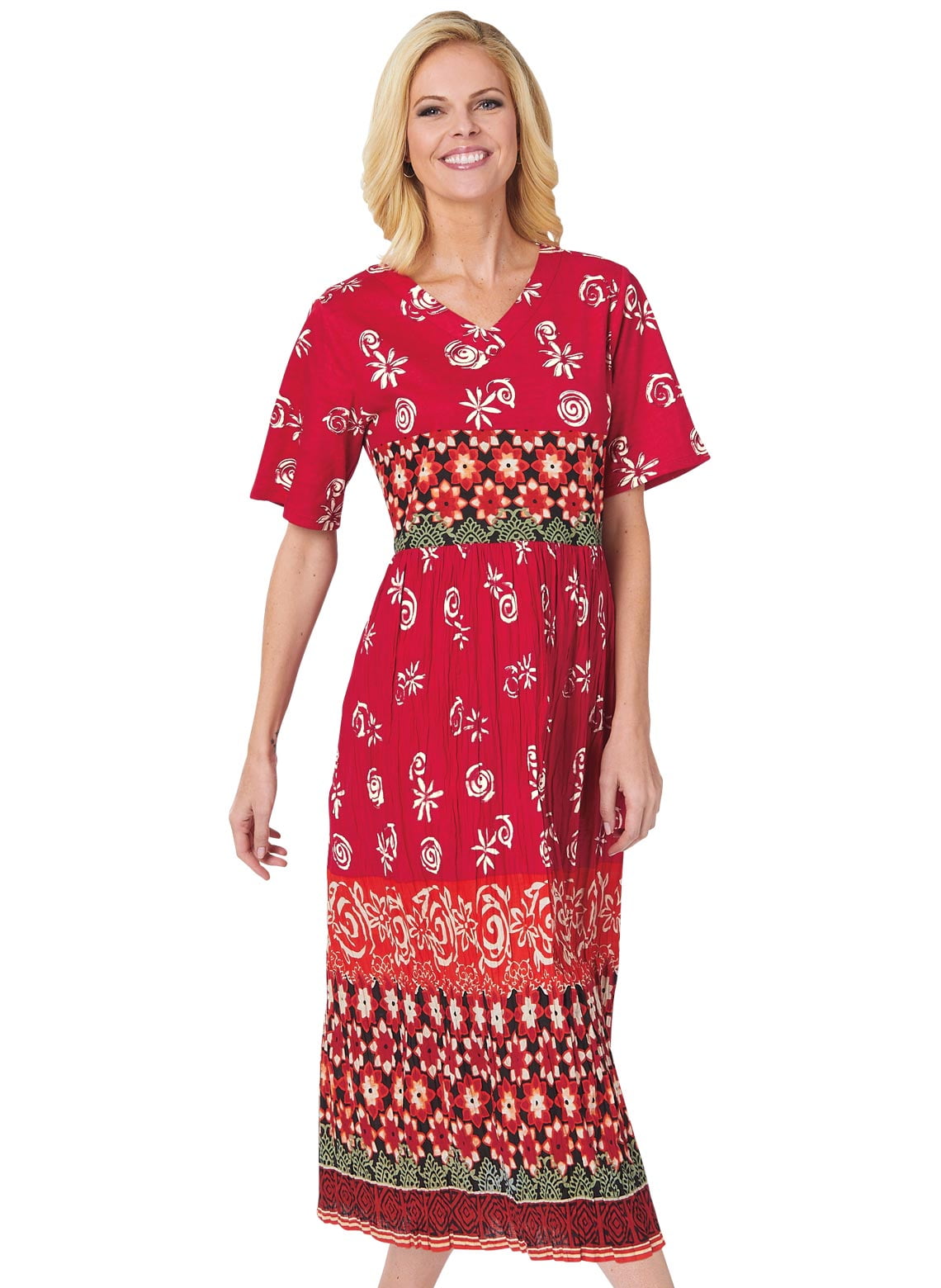 Crinkle Border Dress - Walmart.com