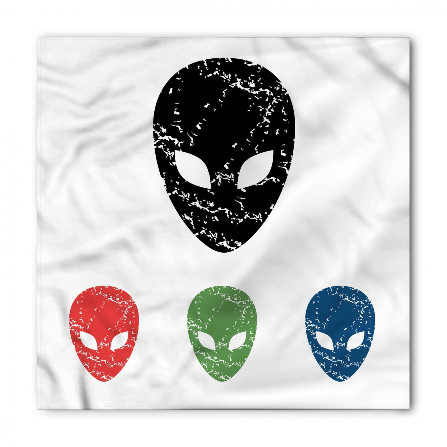 Outer Space Bandana, Grunge Alien Heads Art, Unisex Head and Neck Tie ...