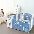 Gymax 16-Panel Kids Activity Centre Foldable Baby Playpen with Lock ...